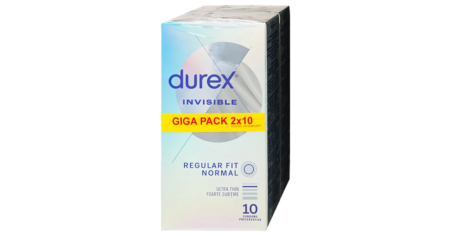Durex Invisible Regular Fit - vékony óvszer (2x10db) - Vágyaim.hu